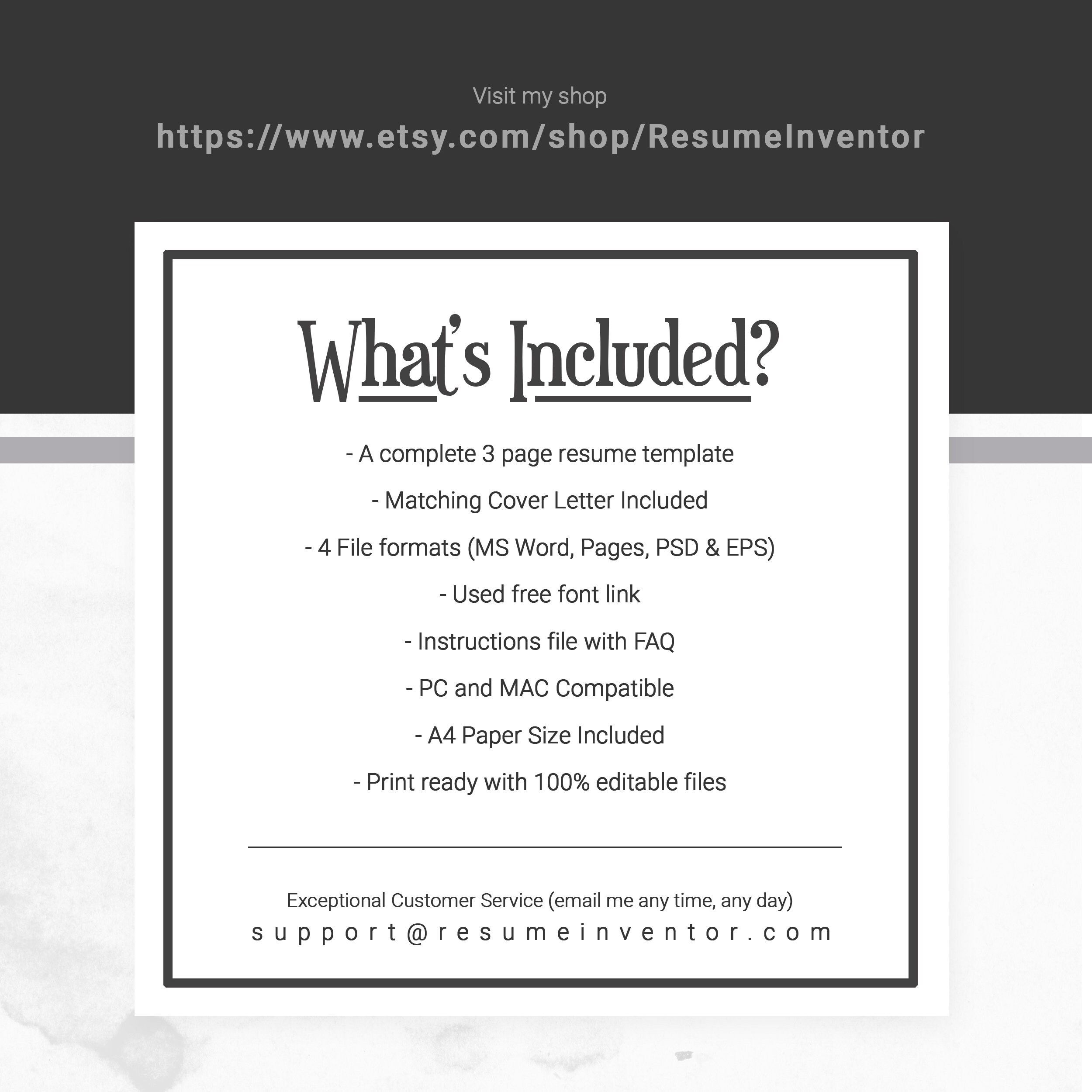 Modern, Clean One Page Resume Template | CV Template + Cover Letter ...