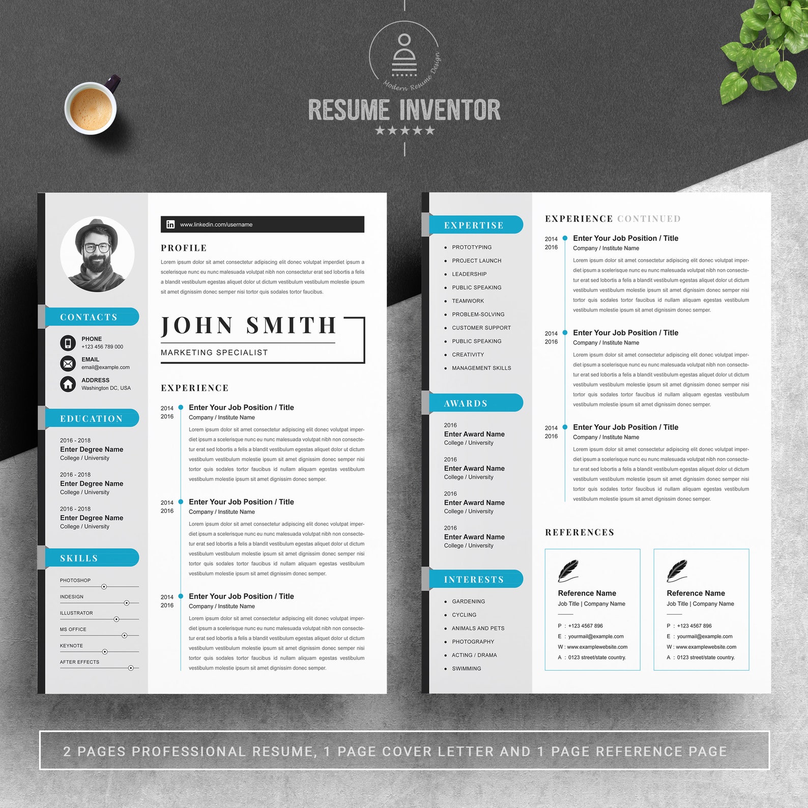 Executive Resume Template Professional C-level Resume Template for Word ...