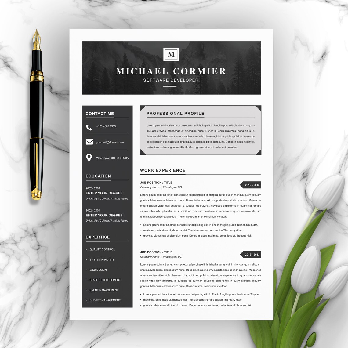 Resume Template - Etsy