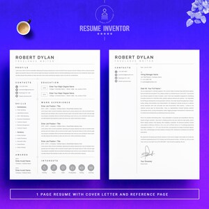 One Page Optimize Resume Template | CV | Curriculum Vita | Freelance ...