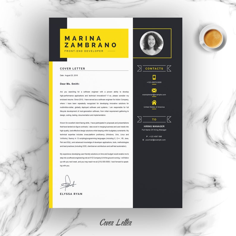Minimalist Clean Resume / CV Template for Web Developer - Etsy