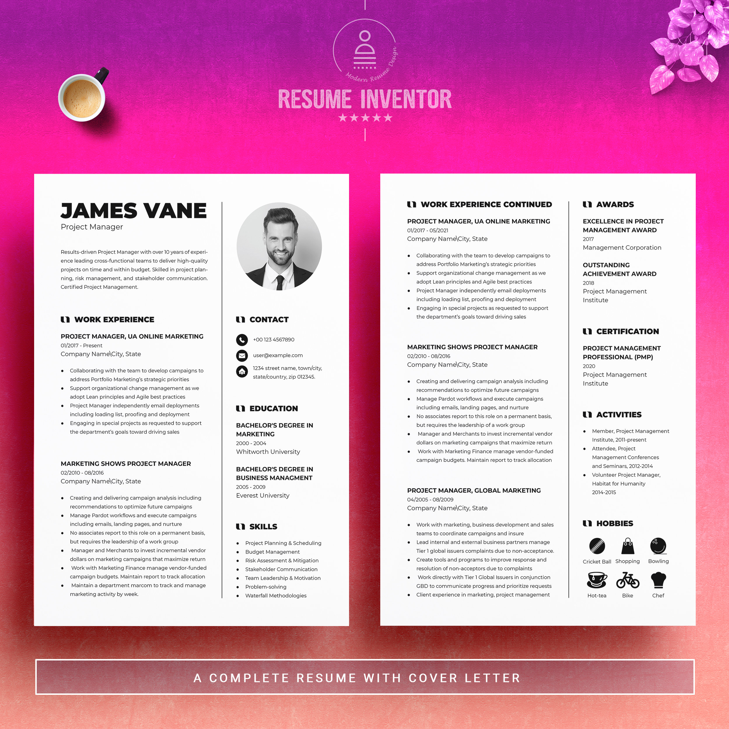 Professional Resume Template Modern CV Design Creative Job - Etsy