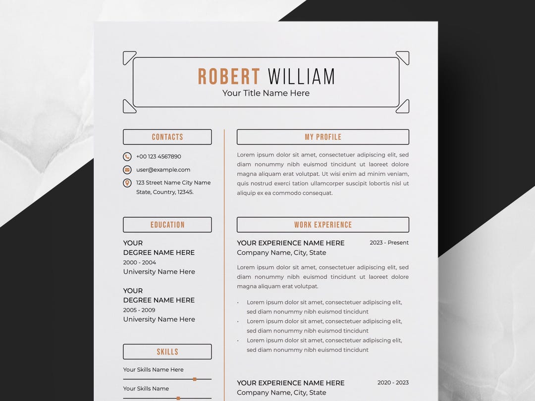 Modern Resume/cv Portfolio, Executive Job Application Folder ...