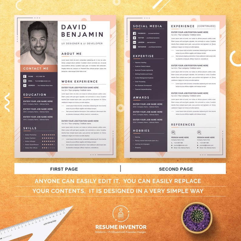 Creative Resume Modern Resume Template Cover Letter, Word, Mac,a4, CV ...