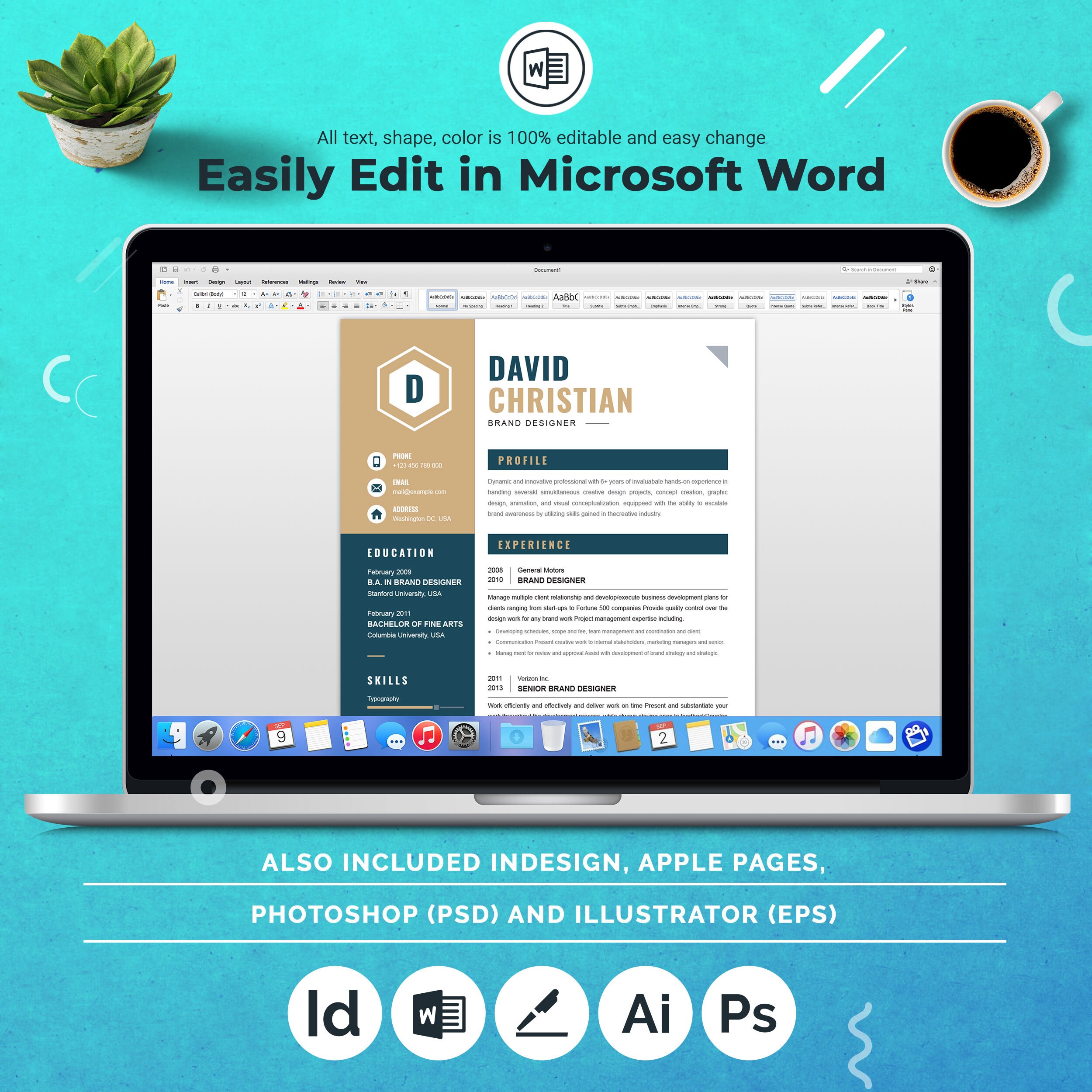 Resume Template for Brand Designer Modern Resume Template - Etsy