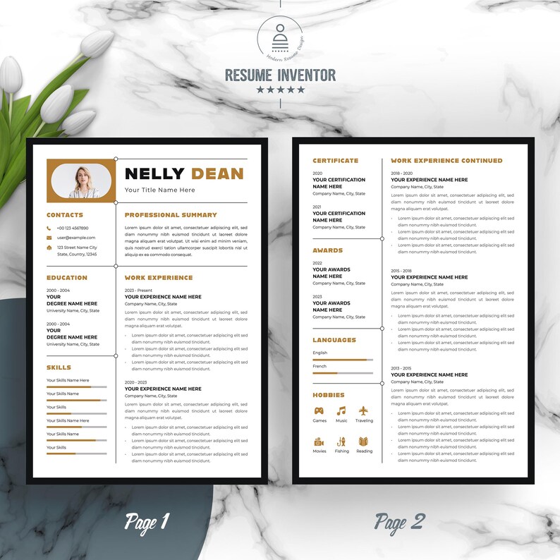 Wooden Resume/cv Title Block, Engraved Name Plate Holder, Desk Name ...