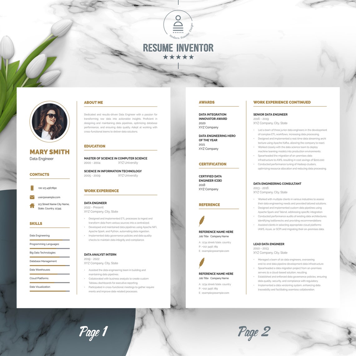 Elegant Resume Cv Template, Feminine Cv Design, Chic Cv Template ...