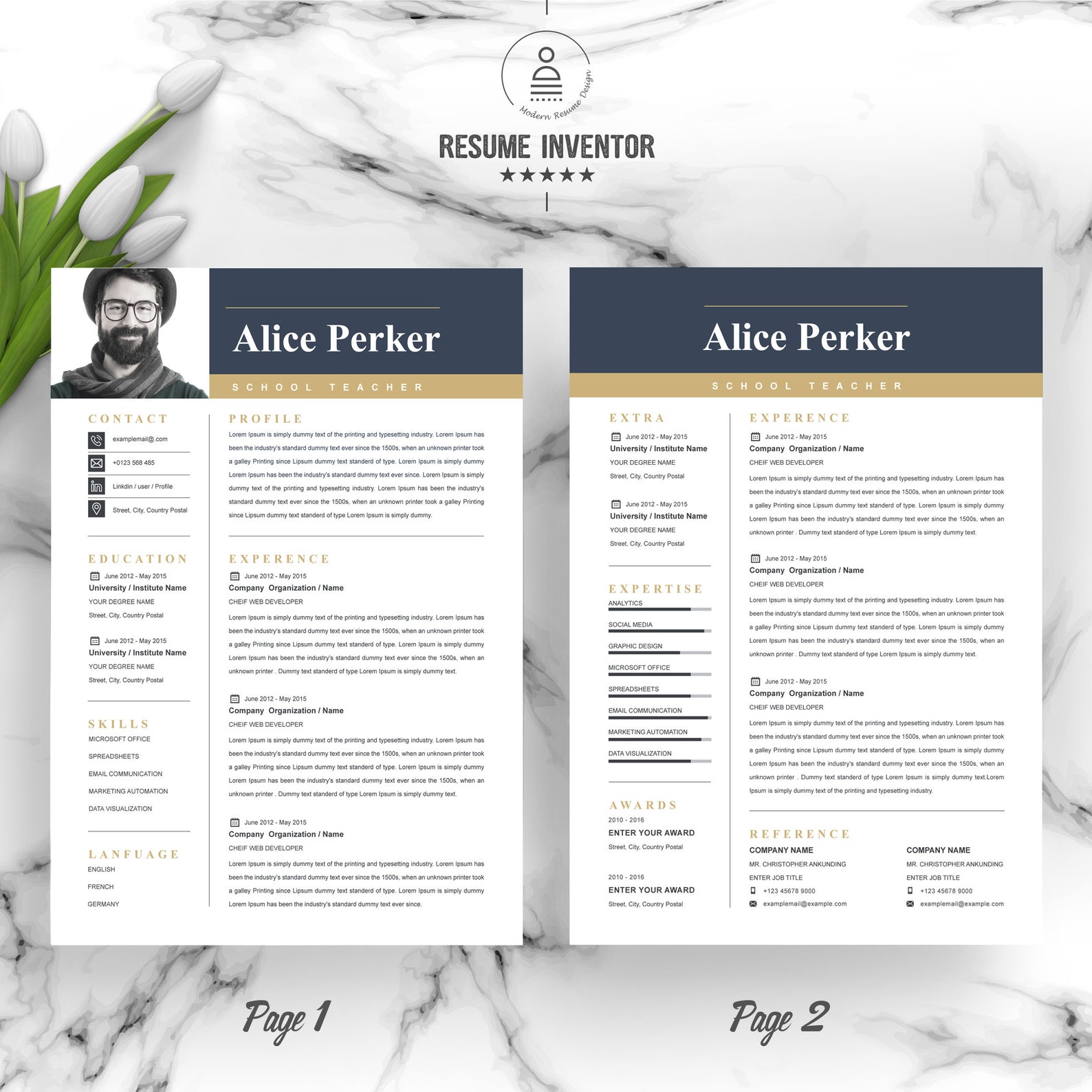 School Teacher Resume Education Cv Template High School CV - Etsy