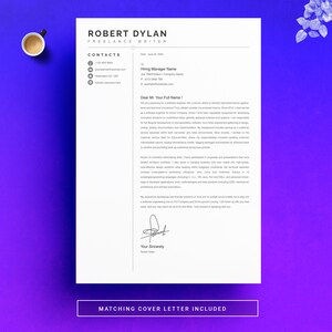 One Page Optimize Resume Template | CV | Curriculum Vita | Freelance ...