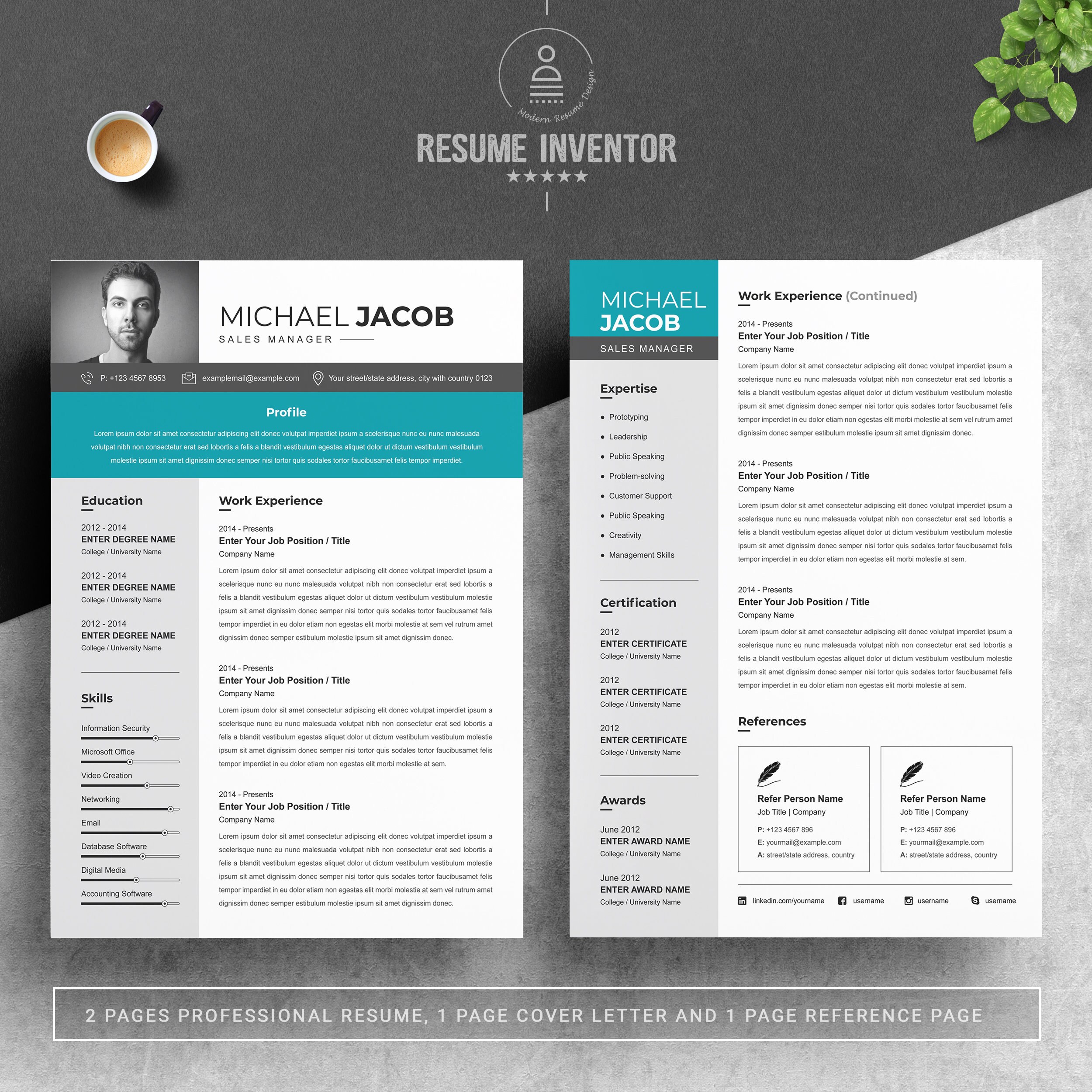Sales Manager Resume Template Format [word, Apple Pages, Indesign ...