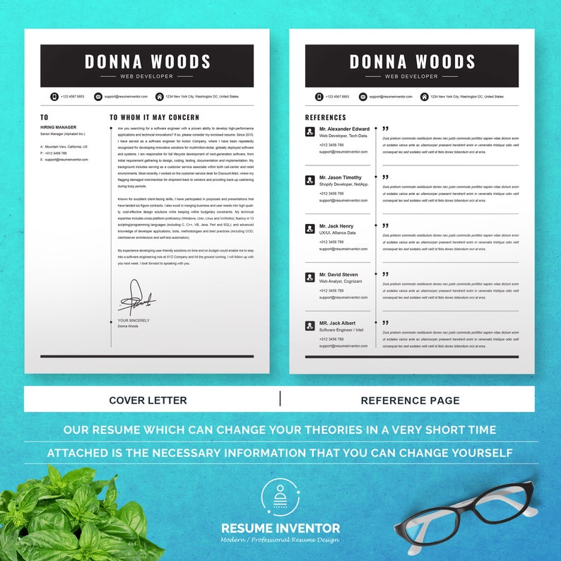 Resume / CV Template for Web Developer IT Resume Word - Etsy