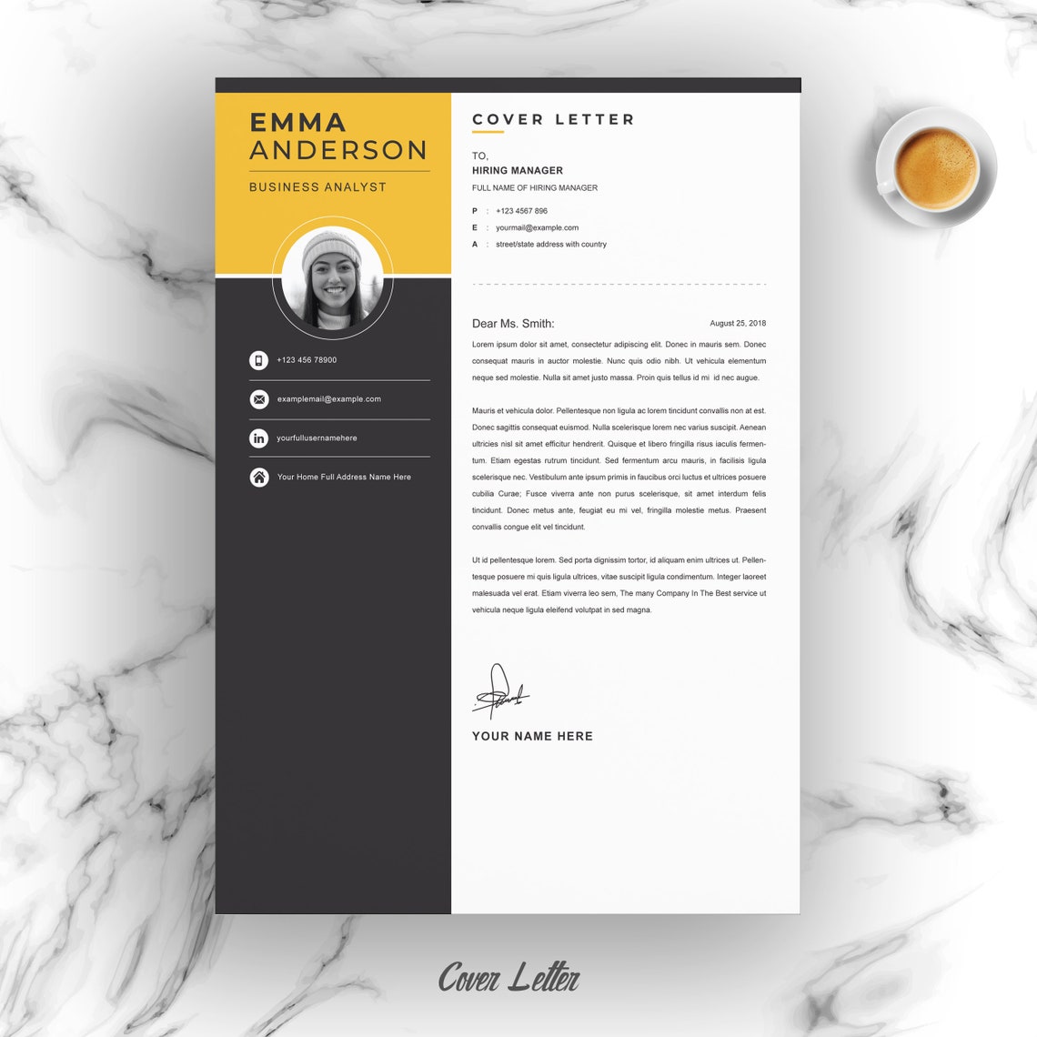 Professional Resume Template With Photo, Modern Resume Template Format ...