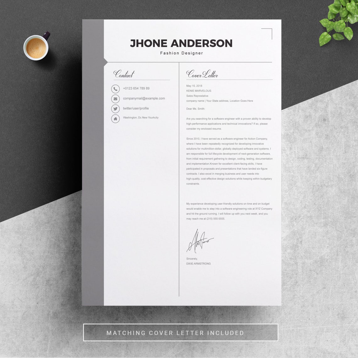 Infographic Word Resume Template Apple Pages CV - Etsy