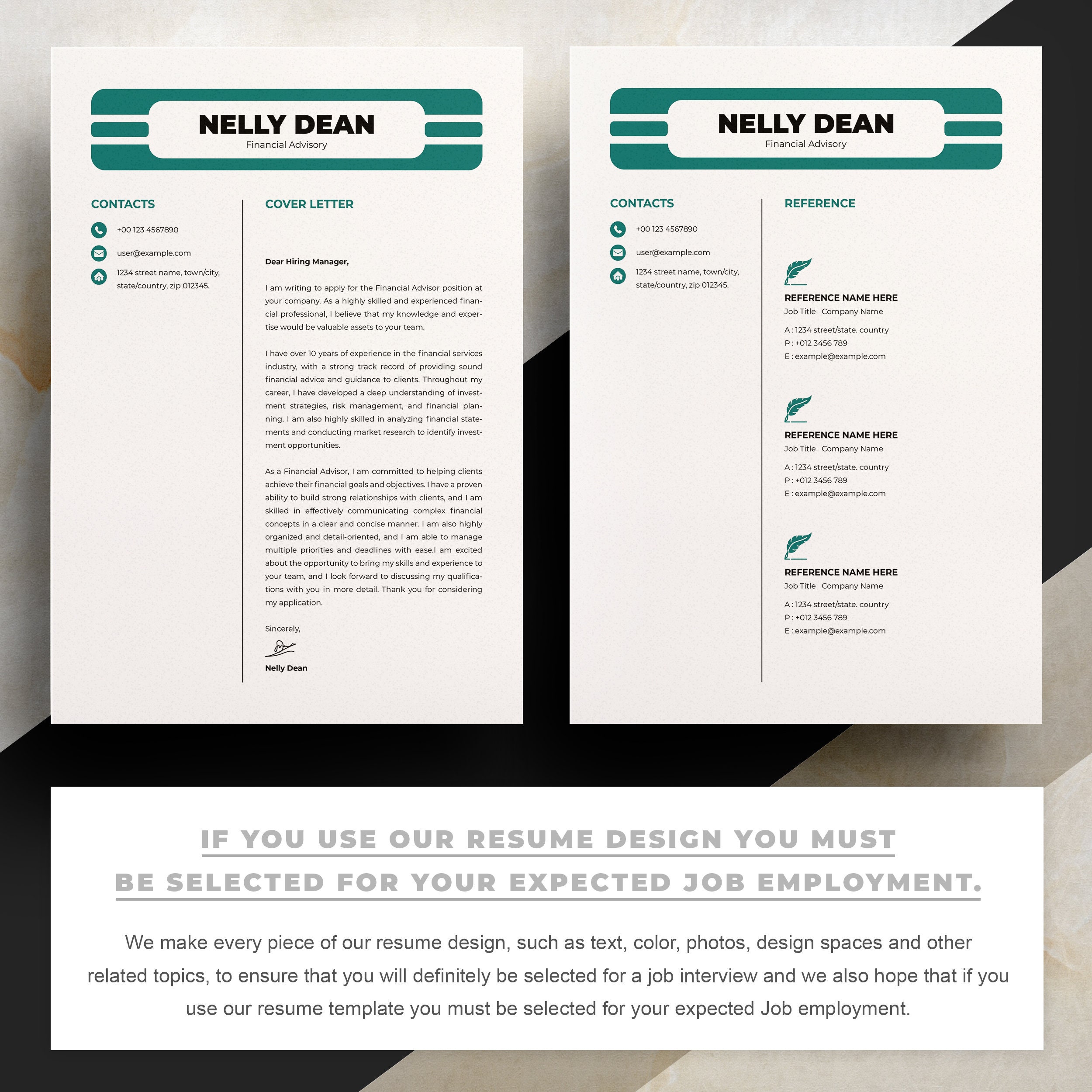 Customizable Cover Letter, Matching Resume Set, Job Application Package ...