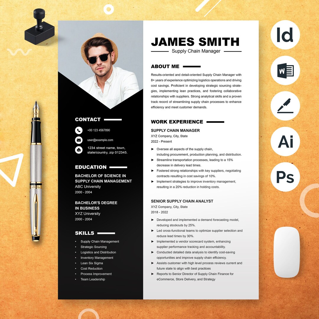Creative CV Resume Template, Instant Download, Editable CV, Job ...