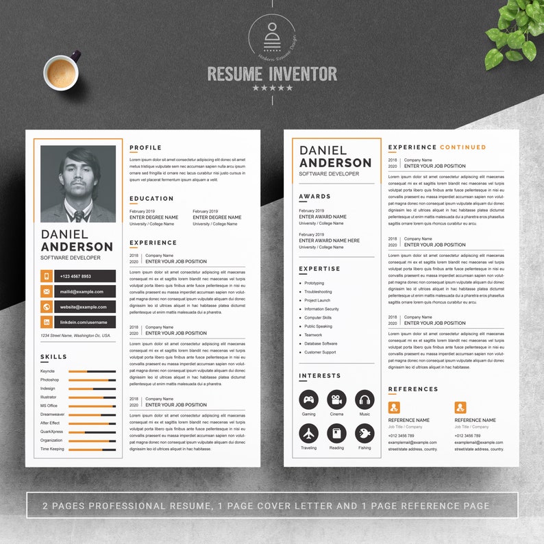 Modern Resume Template Word CV Curriculum Vita Template CV Template ...
