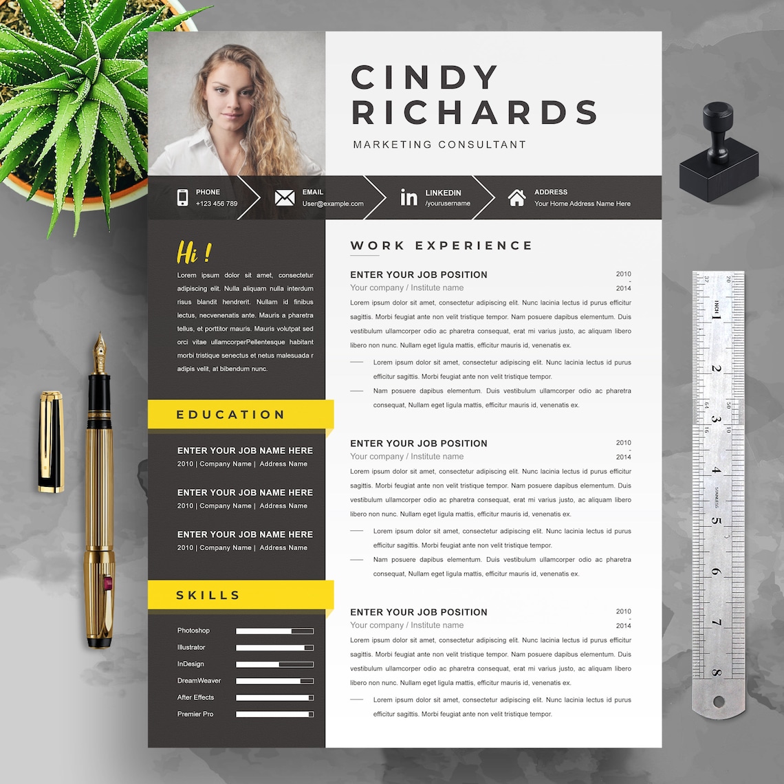 Creative Resume Modern Resume Template Cover Letter, Word, Mac,a4, CV ...