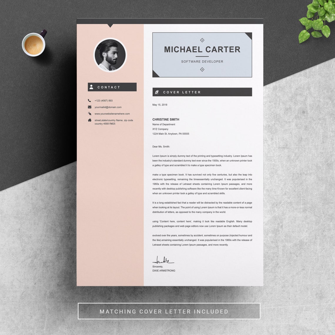 Modern Resume / CV Template 3 Pages - Etsy