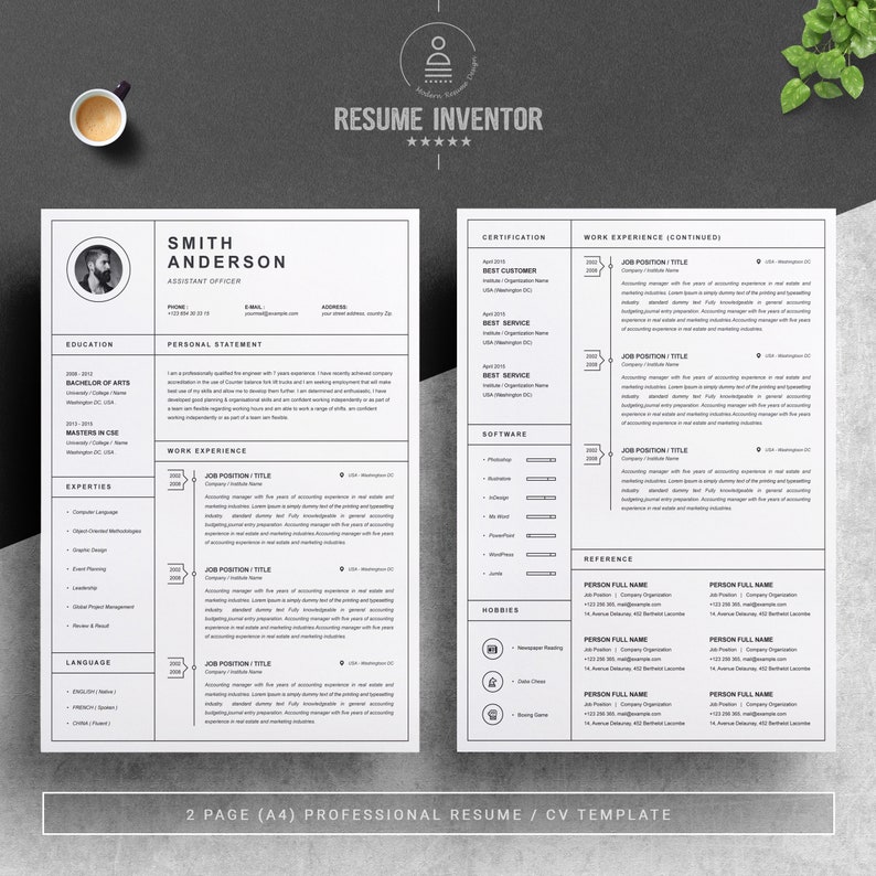 Clean and Professional Resume Template / CV Template Instant Download ...