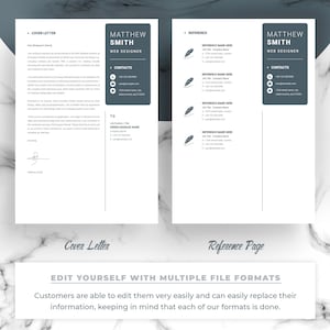 Professional Resume/cv Template, Modern Design, Job Application ...