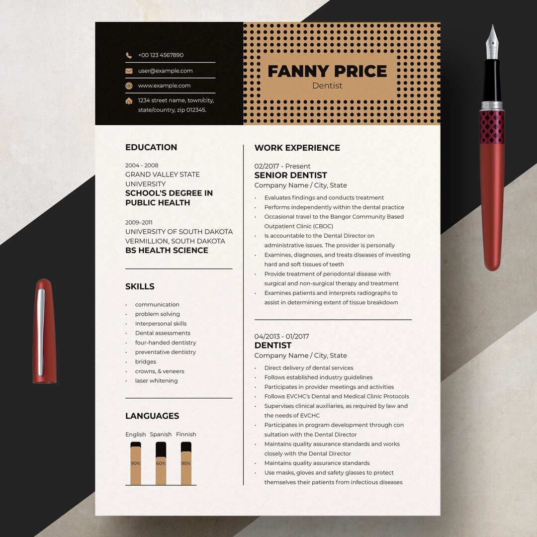 Modern Resume CV Template, Customizable CV Design, Job Search Template ...