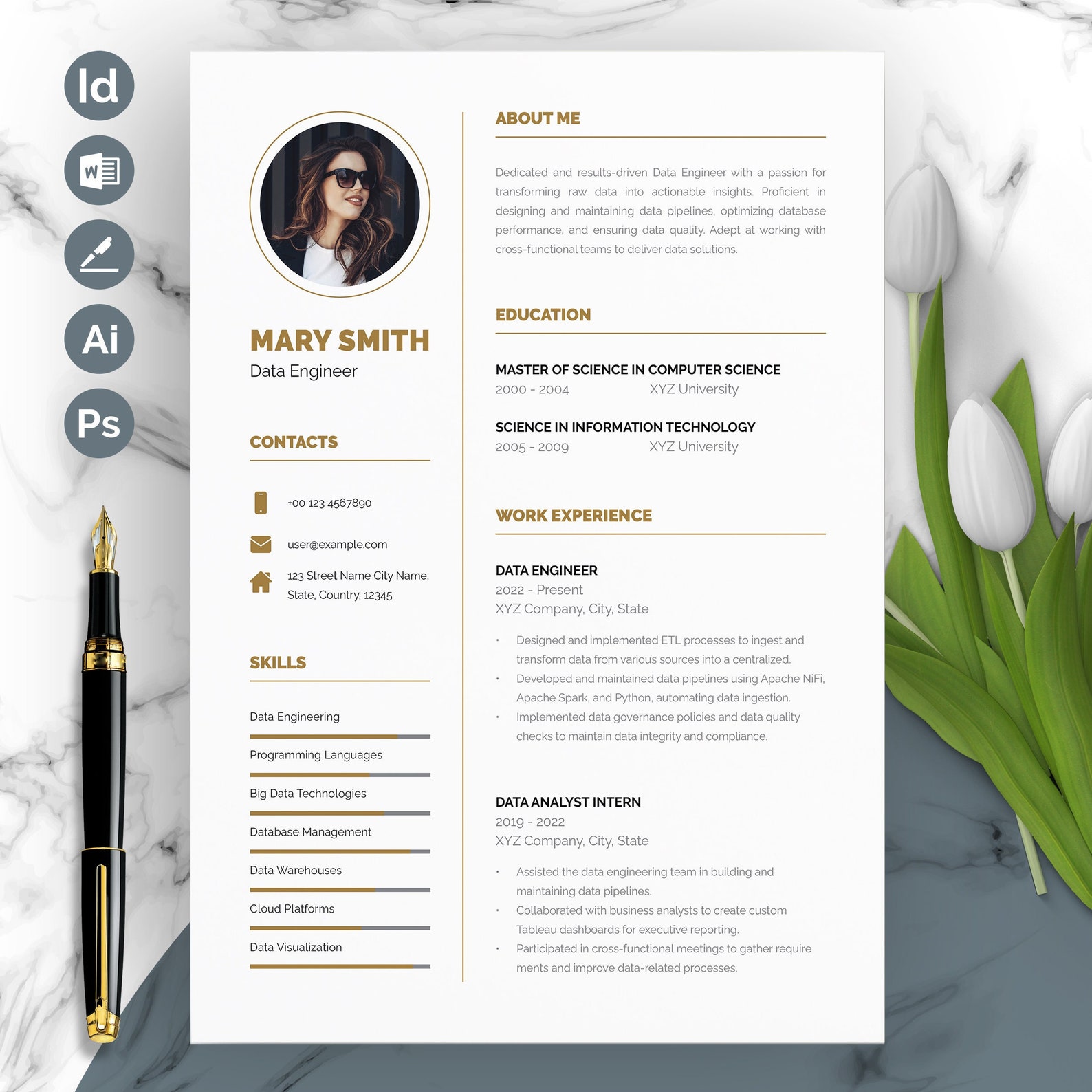 Elegant Resume Cv Template, Feminine Cv Design, Chic Cv Template ...