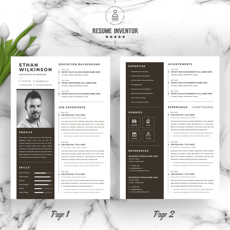Creative Resume Modern Resume Template Cover Letter, Word, Mac,a4, CV ...