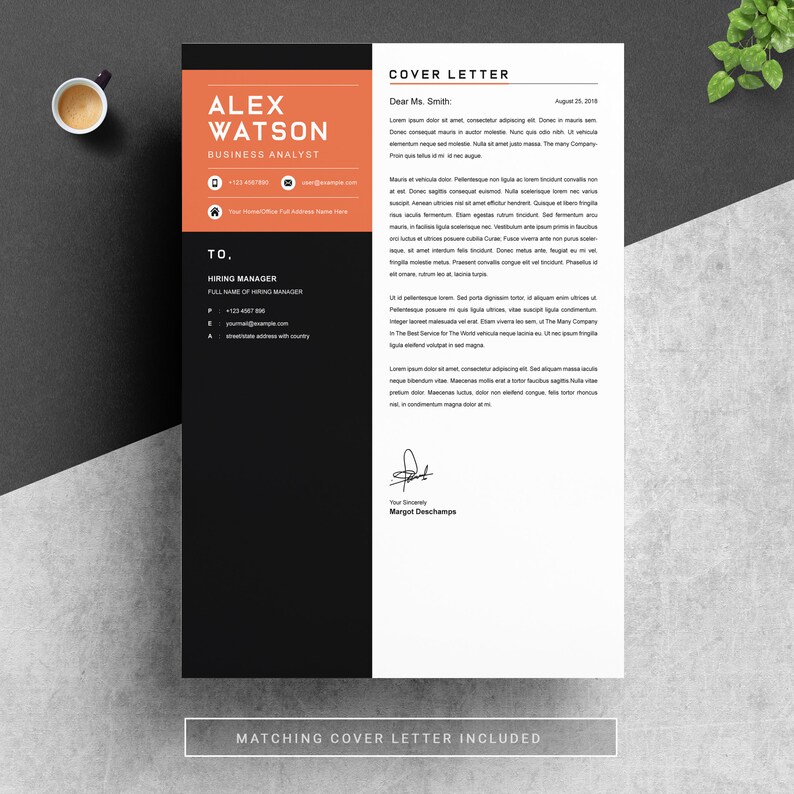 Clean and Modern Resume Template Word CV Template Cover Letter ...