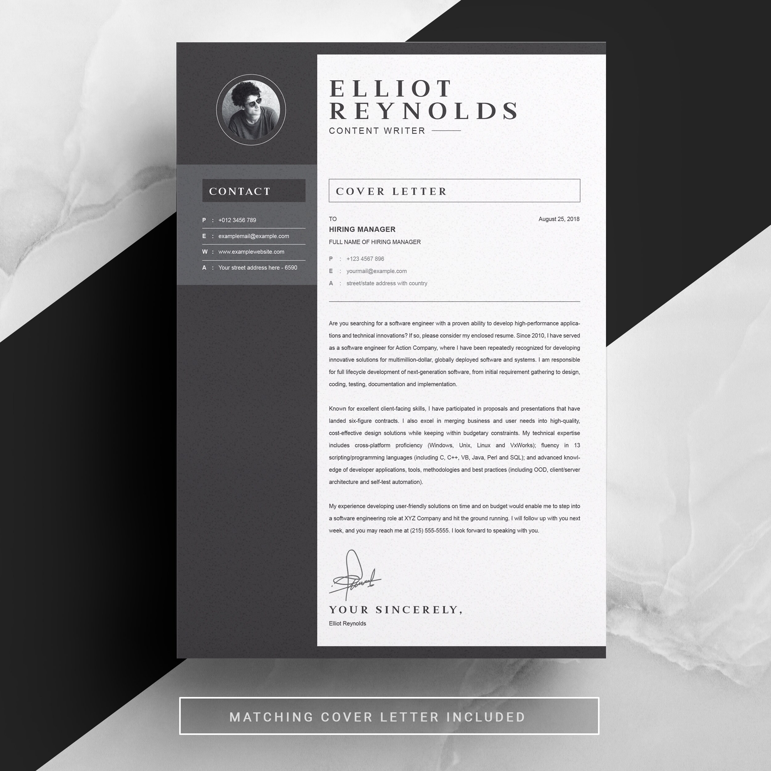 Professional Word Resume/cv & Cover Letter Template - Etsy