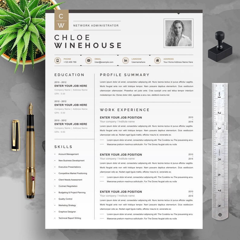 Creative Resume Modern Resume Template Cover Letter, Word, Mac,a4, CV ...