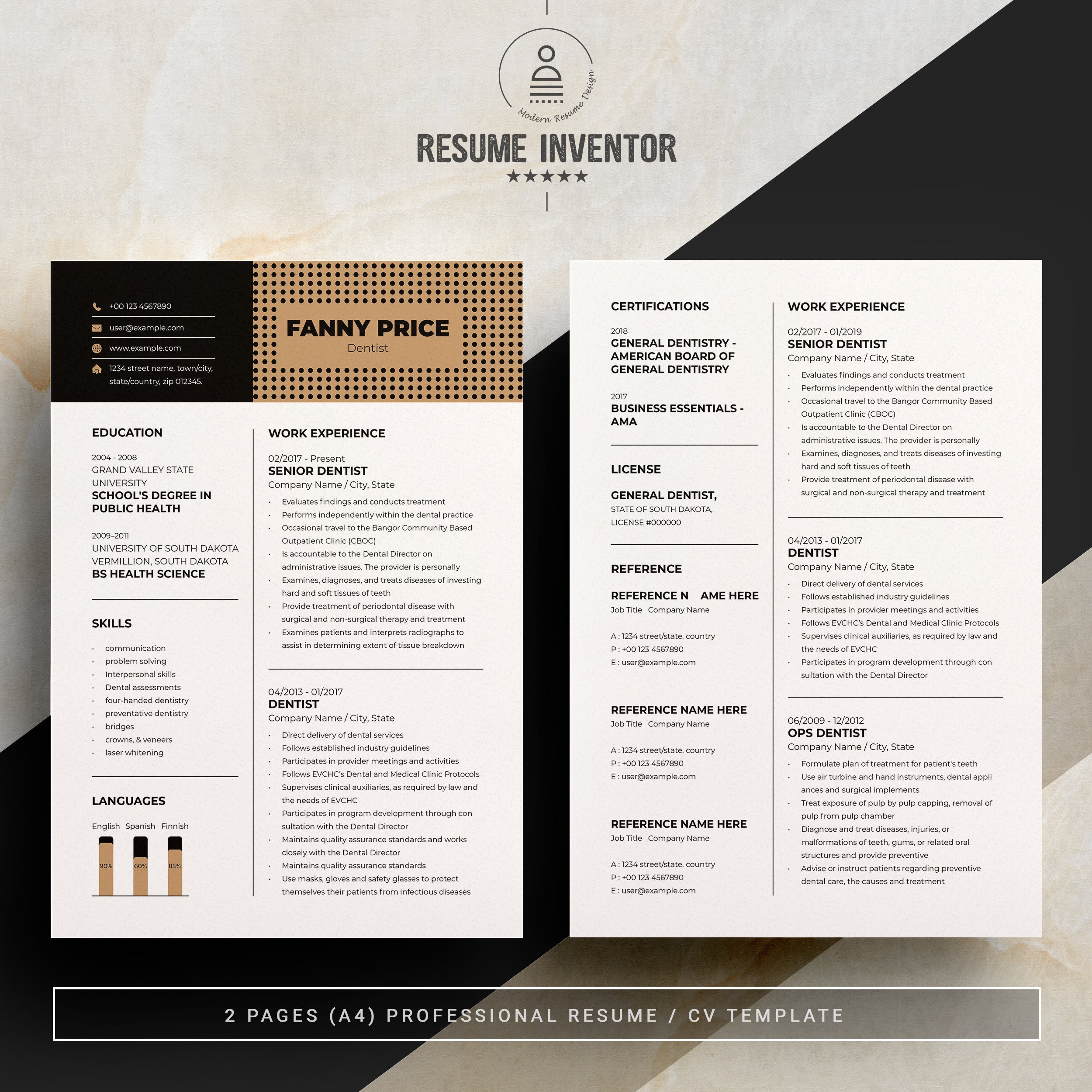 Modern Resume CV Template, Customizable CV Design, Job Search Template ...