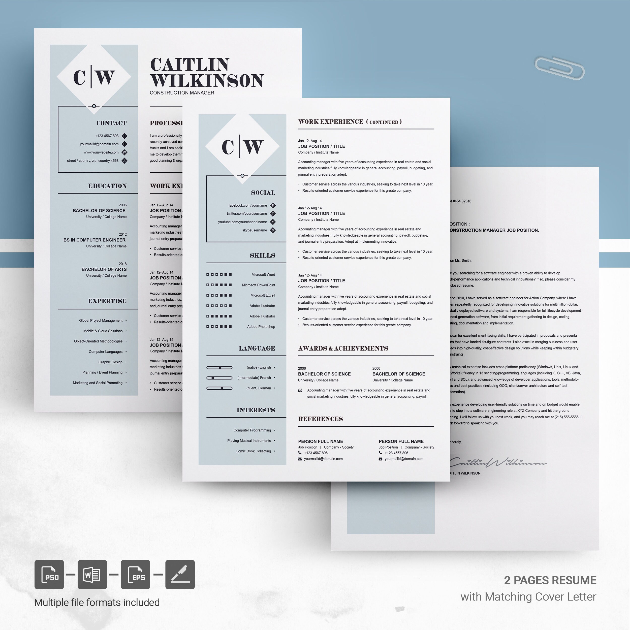 Modern and Creative Resume Template Modern & Professional - Etsy
