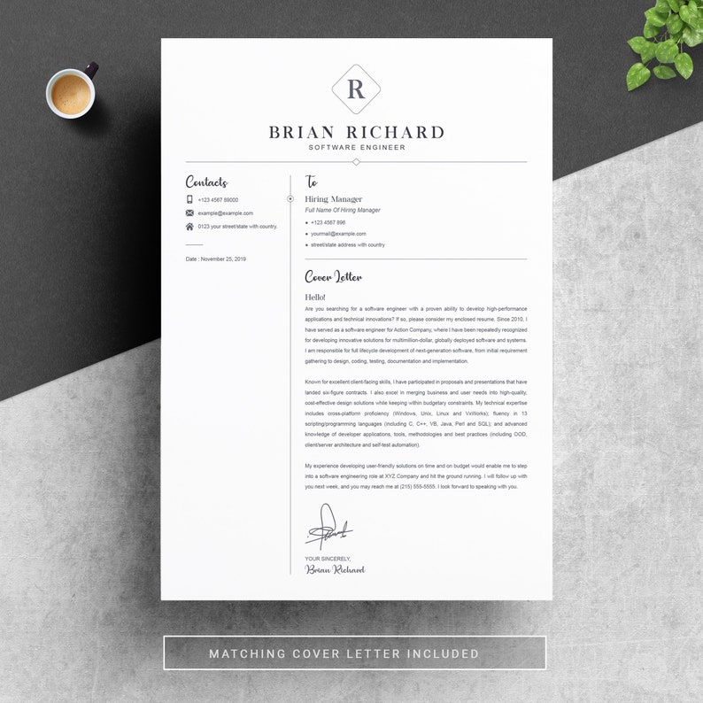Clean Word Resume / CV Template Curriculum Vita - Etsy