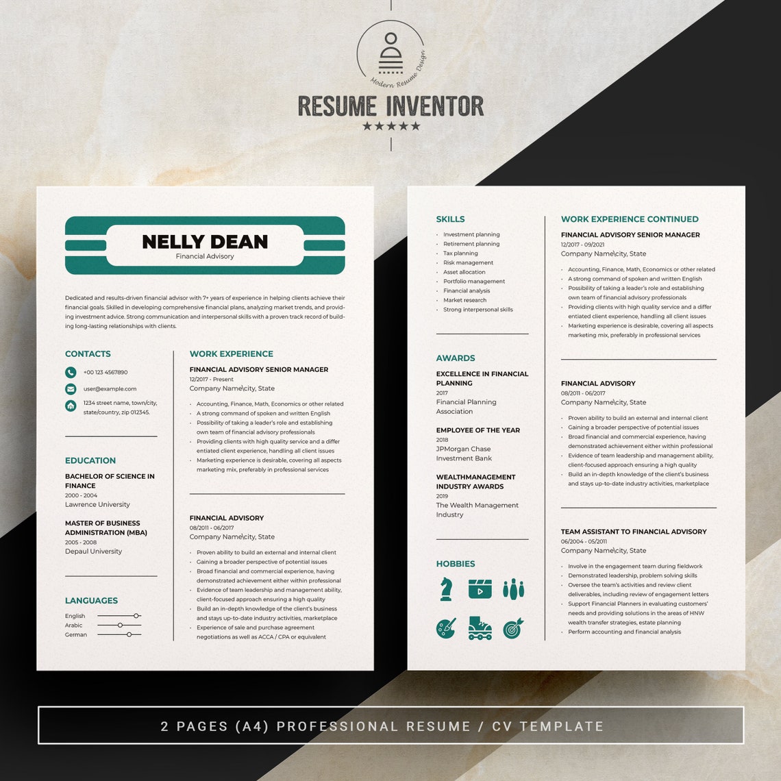 Customizable Cover Letter, Matching Resume Set, Job Application Package ...