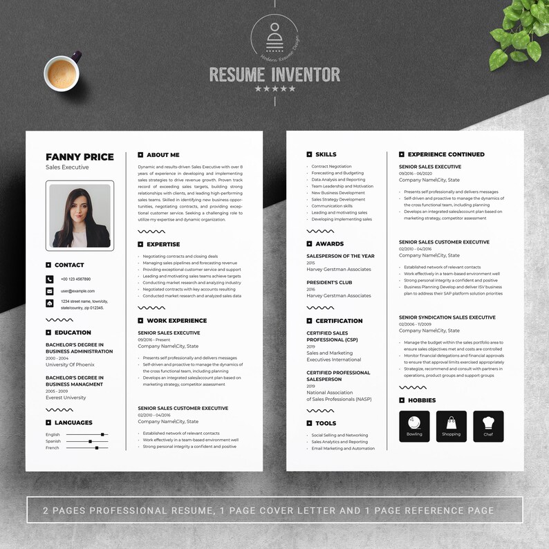 Resume Template Bundle CV Template Pack Cover Letter - Etsy