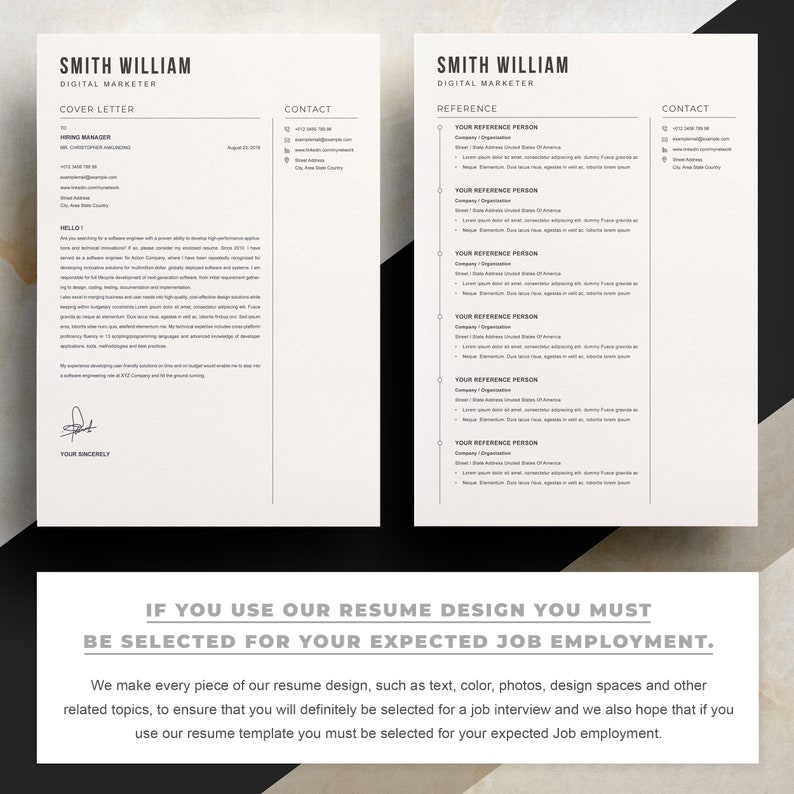 Clean Resume Professional Resume / CV Template With MS Word Cover ...
