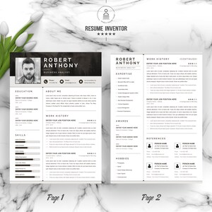 Creative Resume | Modern Resume Template | Cover Letter, Word, Mac,a4 ...