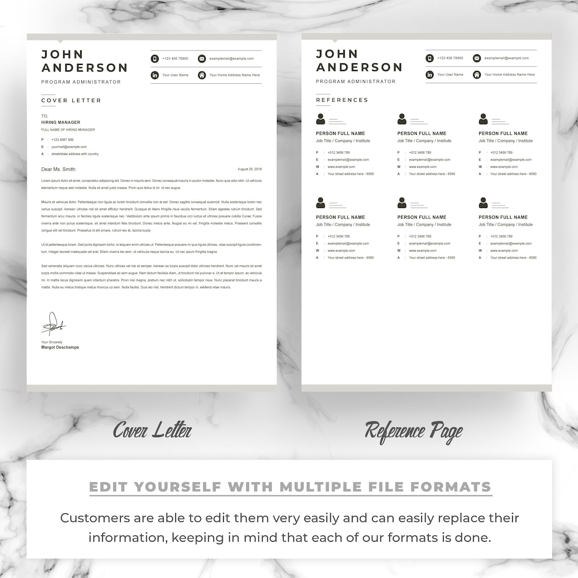 Clean and Modern Resume Template Word CV Template Cover Letter ...
