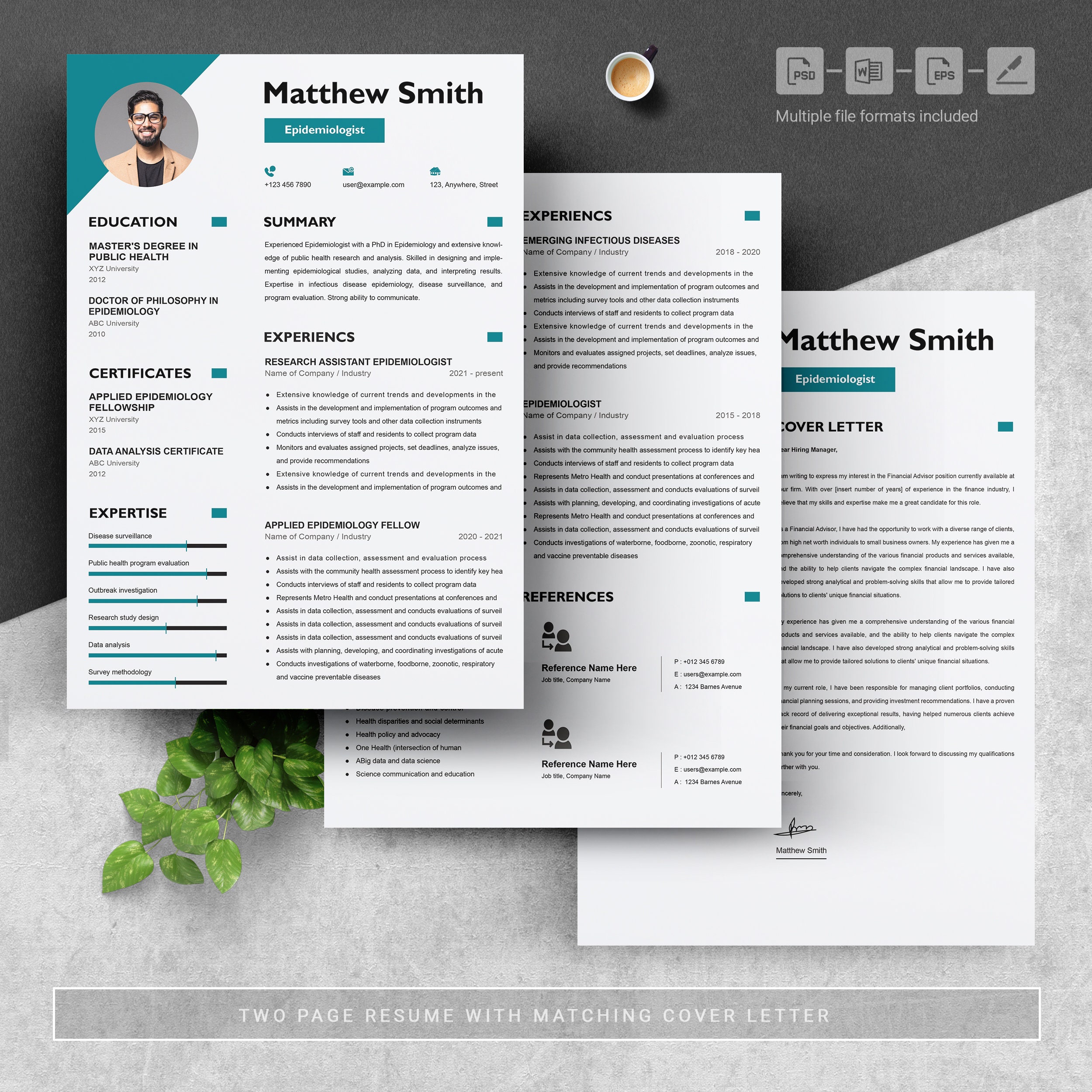 Unique Resume Template, Creative CV Design, Customizable, Modern ...