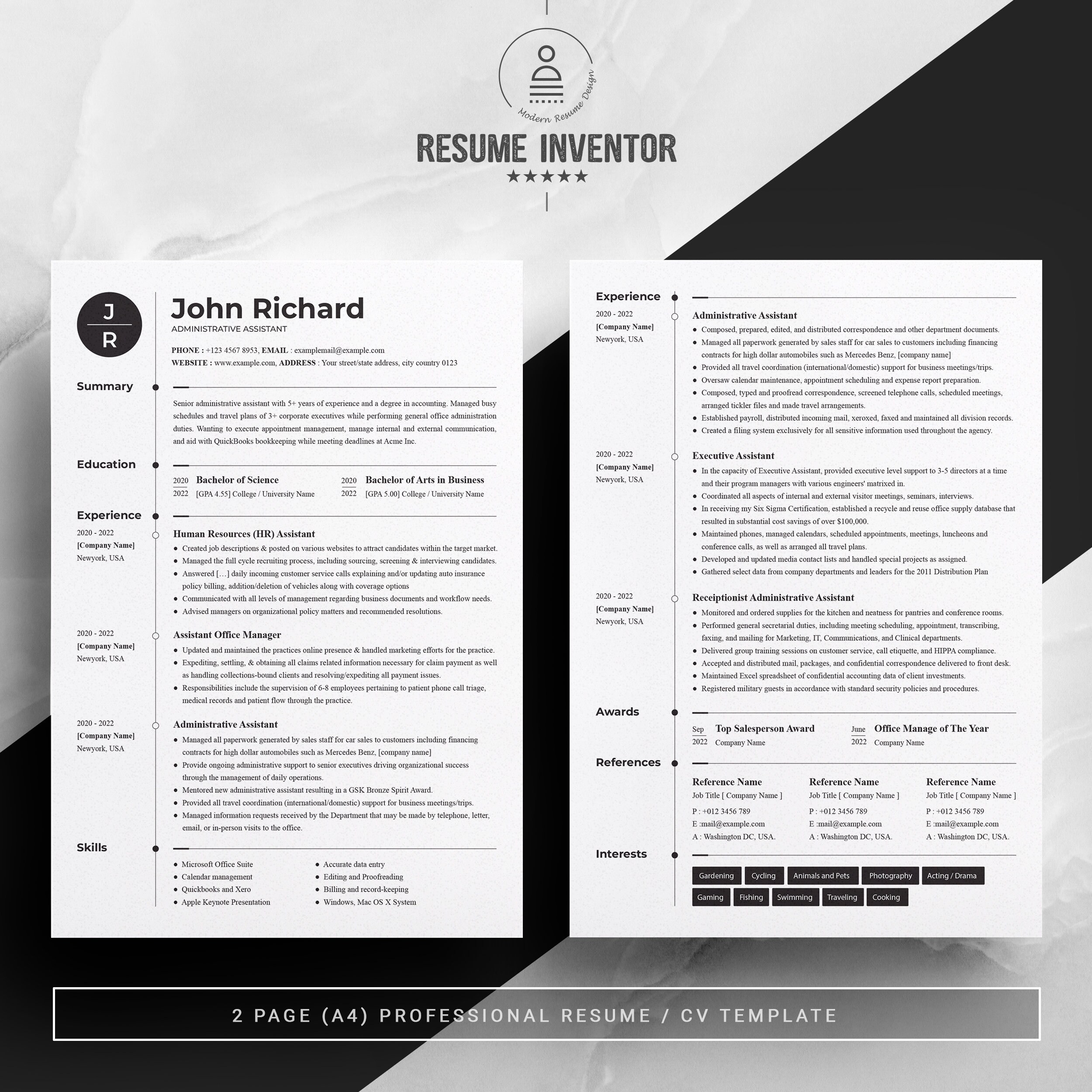 Professional Resume Template Modern and Stylish CV Design for Job ...