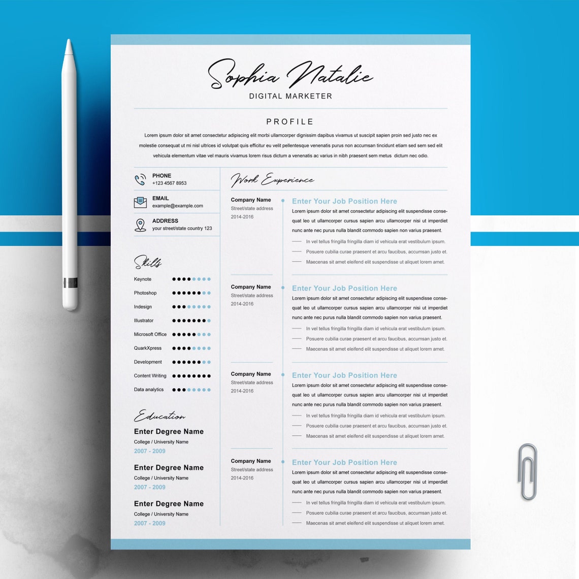 2020 Modern Resume Template CV CV Template Professional & - Etsy