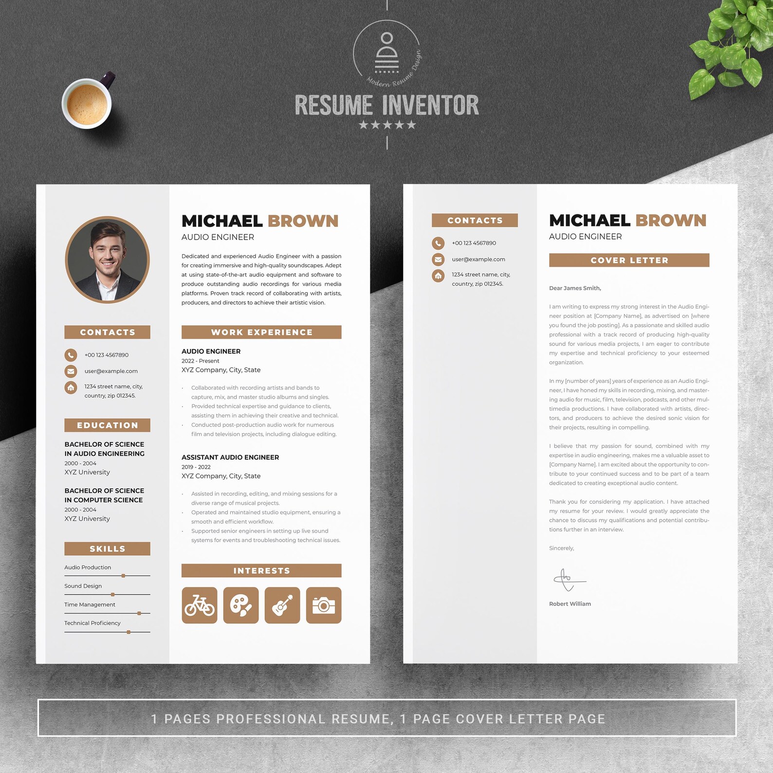 Minimalist Resume/cv Title Bar, Sleek Name Tag Holder, Elegant Desk ...