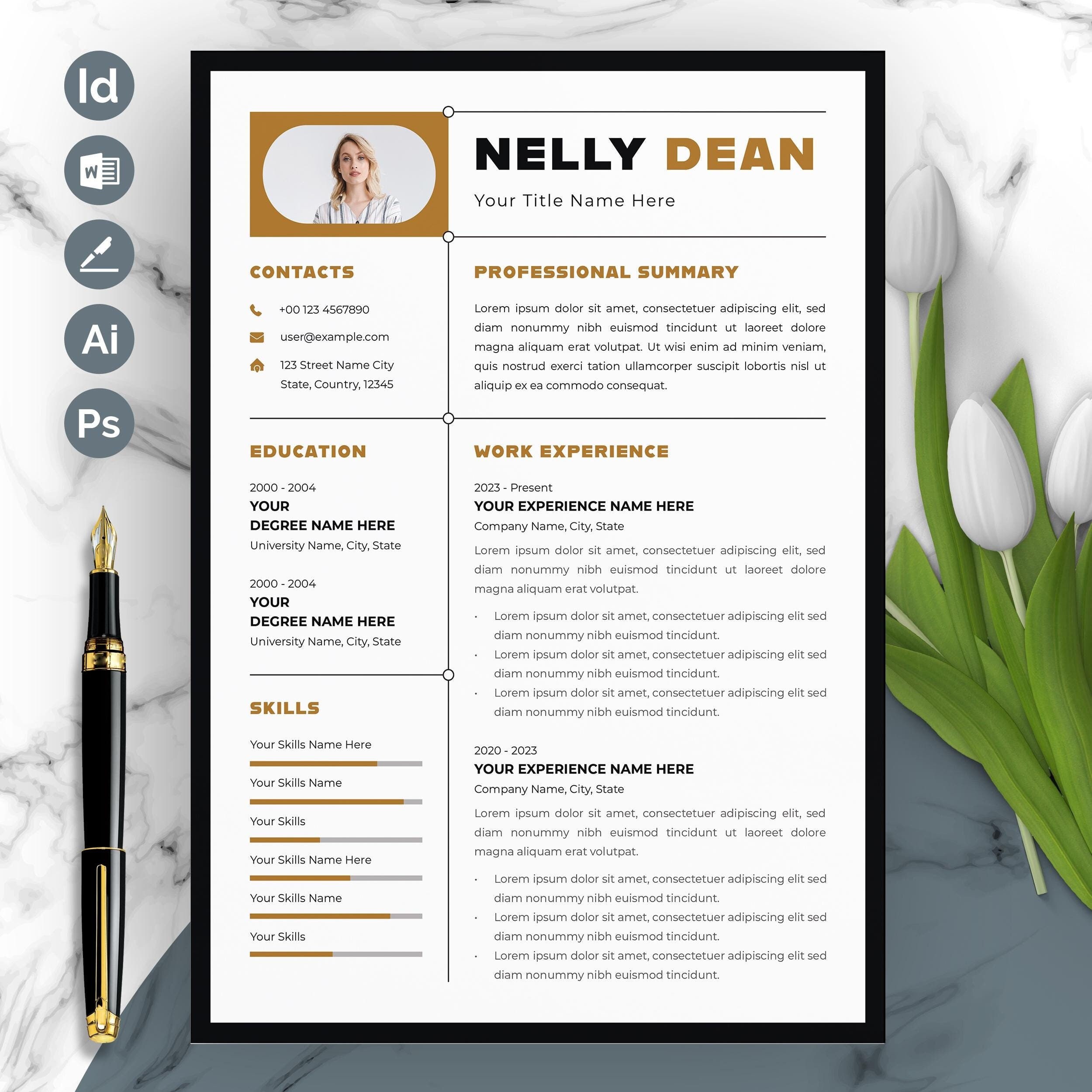 Wooden Resume/cv Title Block, Engraved Name Plate Holder, Desk Name ...