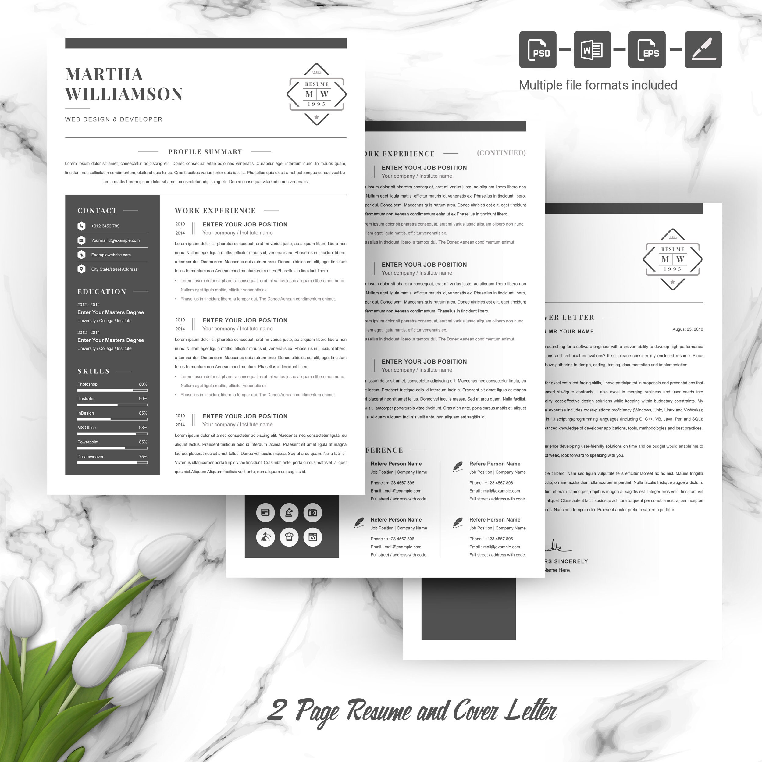 Executive Resume Template Professional Resume Template for - Etsy