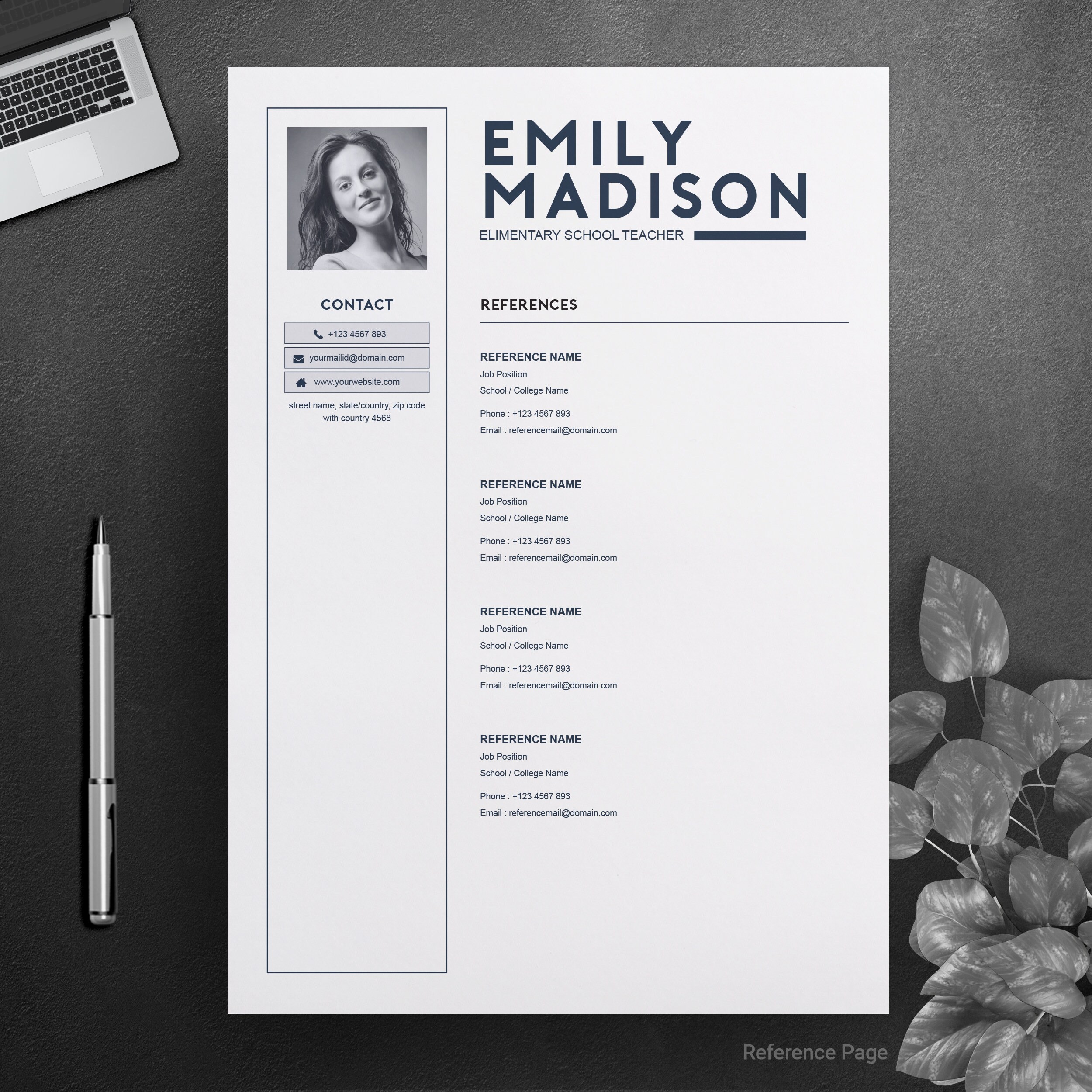 TEACHER Resume Template for MS Word 1 and 2 Page Resume, Cover Letter ...