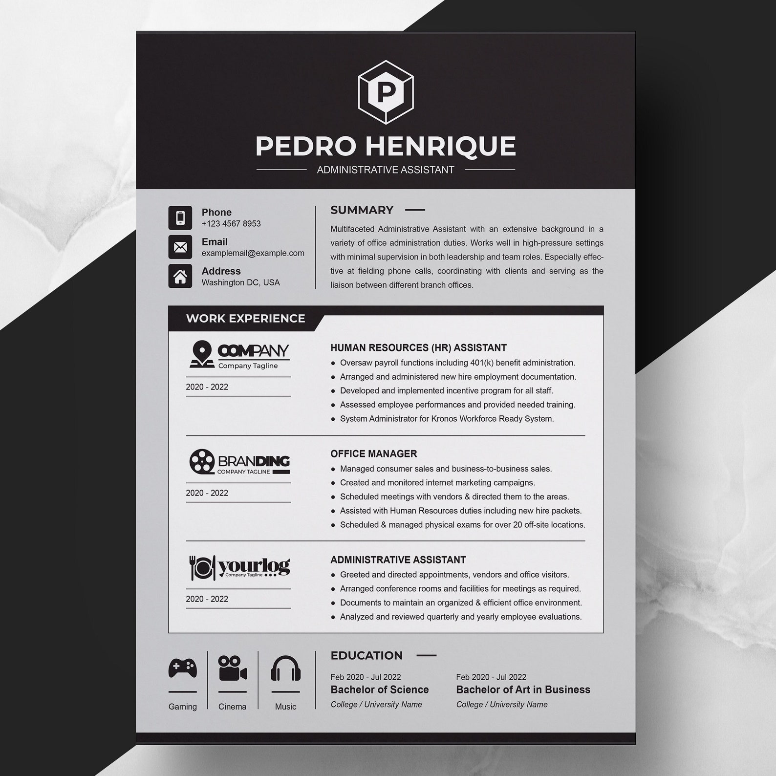 Modern & Creative Resume Template Editable CV Design With Cover Letter ...