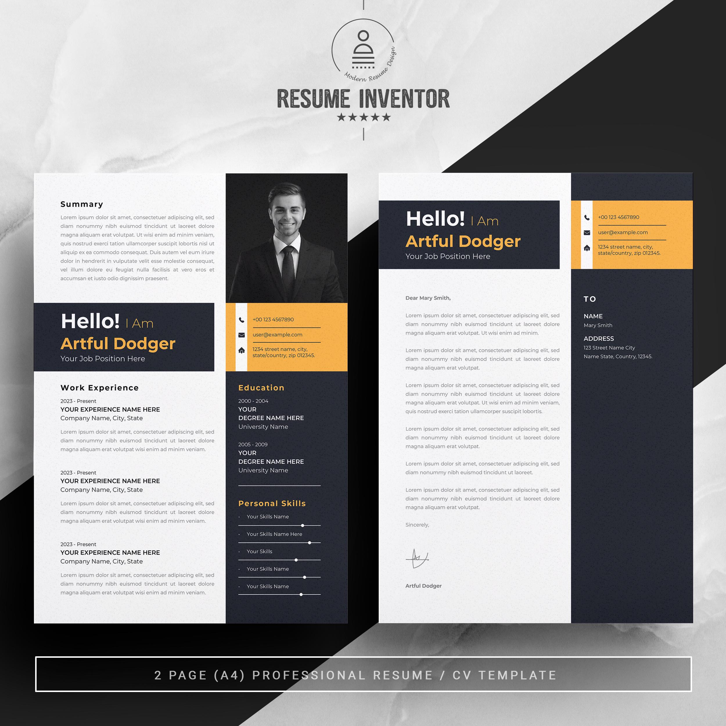 Creative Resume Template, CV Title Design, Professionally Designed CV ...