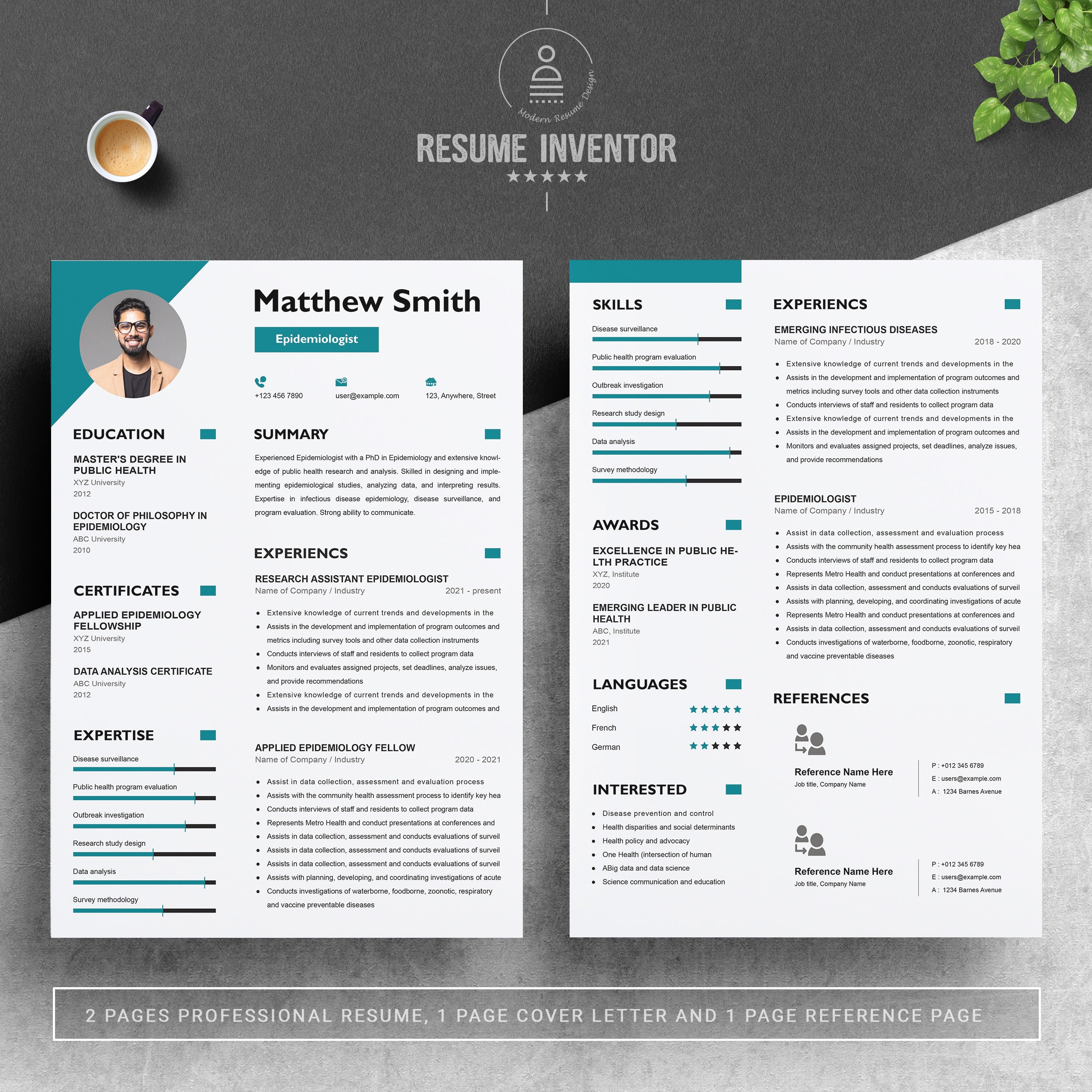 Unique Resume Template, Creative CV Design, Customizable, Modern ...