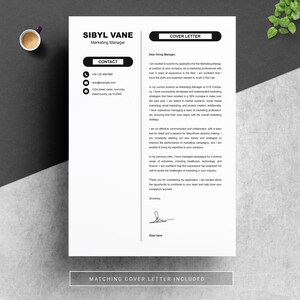 Job Application Resume / CV Template, Modern Design, Instant Download ...