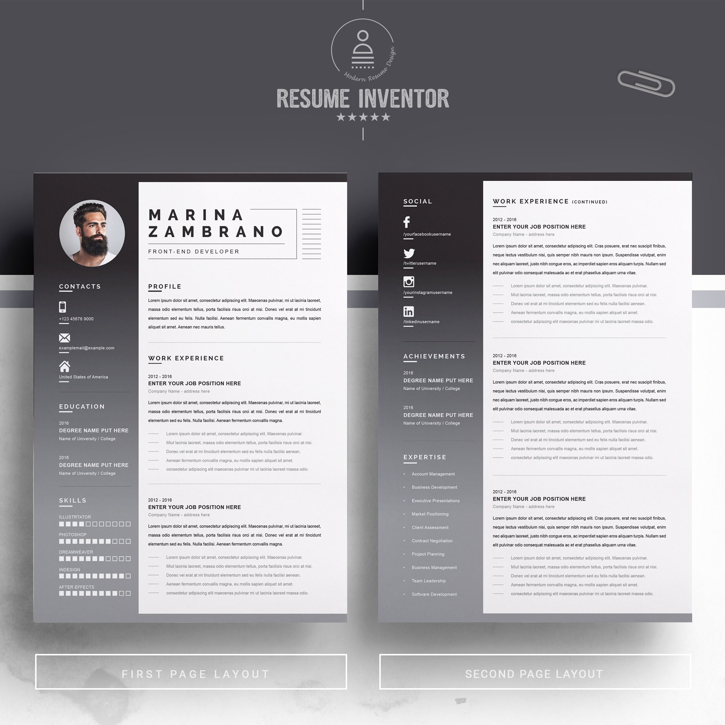 Clean Word Cv-resume Template - Etsy